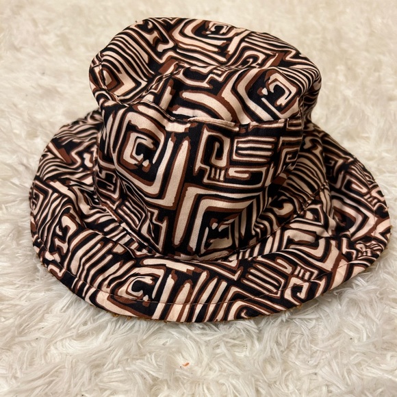 Vintage | Accessories | Vintage 7s Bucket Hat Black Brown And Cream 70s ...